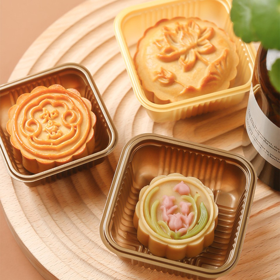 100Pcs Moon Cake Trays Waterproof Multipurpose Mooncake Packaging Egg ...