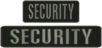 Security embroidery patch 3x10 and 2x7 hook grey | eBay