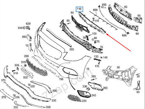 New Genuine MB C-CLASS W205 Front Bumper Support Bracket A2058851165 ...