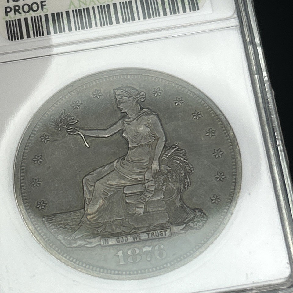 SASA 1876 Proof Trade Dollar Anacs OH Pf50 Nice Coin | eBay
