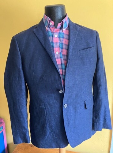 Jos. A. Bank 100% Linen Sportcoat Jacket-38S-Tailored Fit-Navy-EUC | eBay