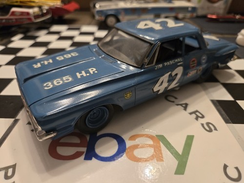 BUILT MODEL CAR VINTAGE JOHAN 62 PLYMOUTH STOCK CAR JIM PASCHAL SHELF ...