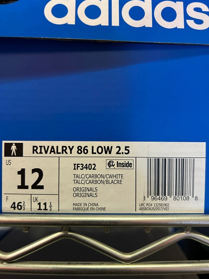 ADIDAS RIVALRY 86 LOW 2.5 CARBON WHITE IF3402 size 12 US MENS | eBay