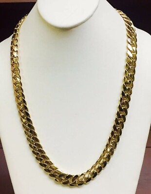 cuban link chain 14k real gold solid | eBay