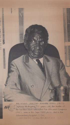 1990 Zephania Mothopeng Pan Africanist Congress Leader Johannesburg ...