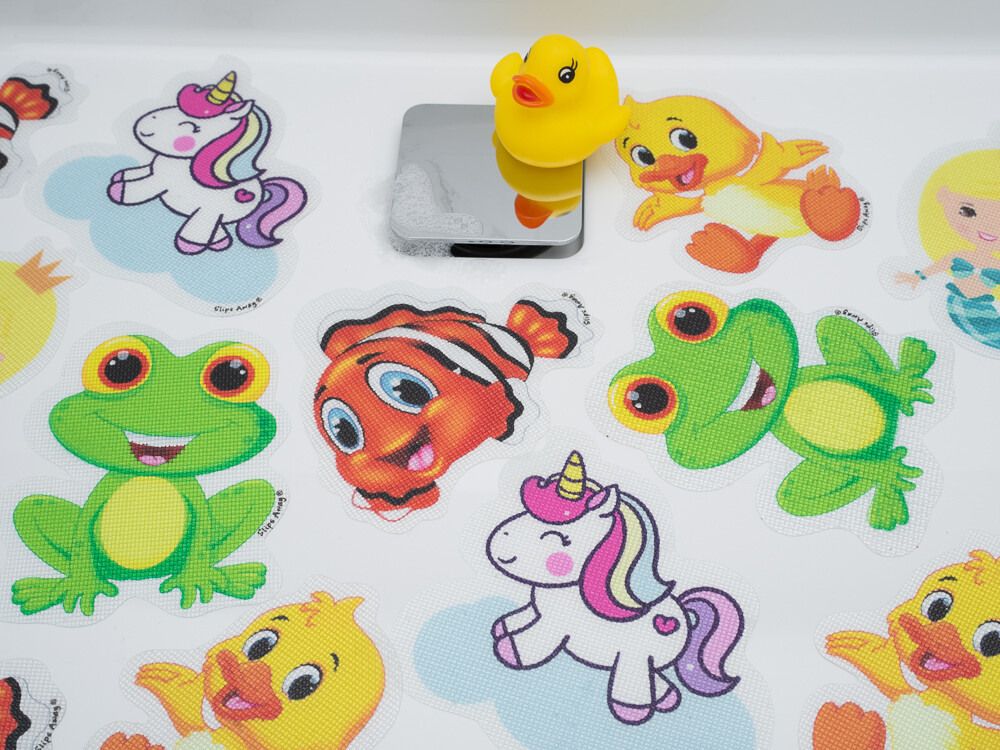 NON SLIP SAFETY FUN BABY BATH SHOWER CARTOON MAT STICKERS FOR CHILD ...