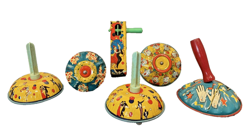Lot of 6 Vintage US Metal Toy Manufacturing Circus Noisemakers Spinners ...
