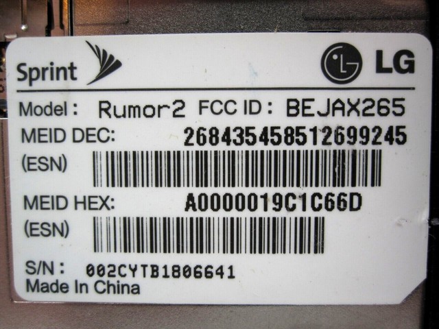 LG Rumor 2 LX265 - Black (Sprint) Cellular Phone for sale online | eBay