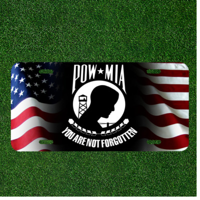 Custom Personalized License Plate Tag With Pow Mia American Flag Not ...
