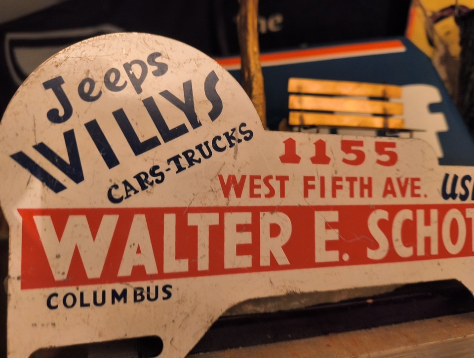 VINTAGE WILLYS JEEP OFF ROAD AUTO TRUCK SALES SERVICE LICENSE PLATE ...