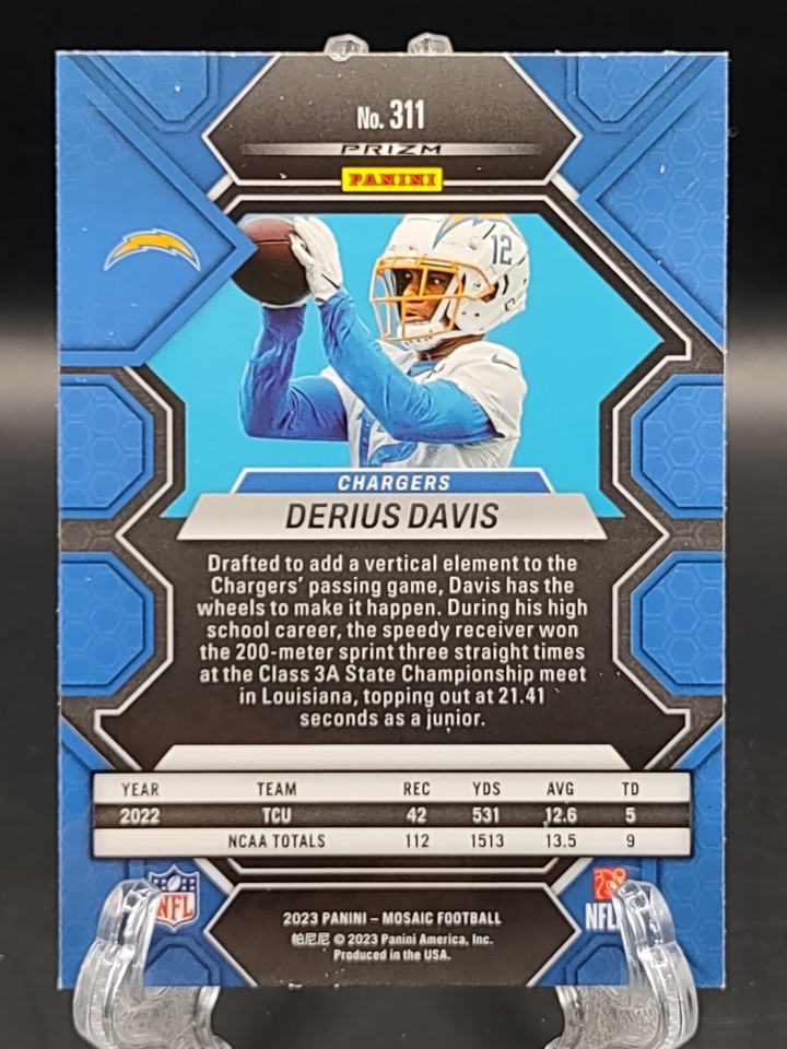 2023 Panini Mosaic Derius Davis Rookie Green Mosaic Prizm #311 RC ...