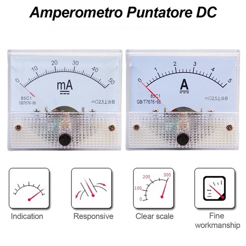 85C1 DC Amperemeter Analog Panel Current Meter 64x56mm | eBay