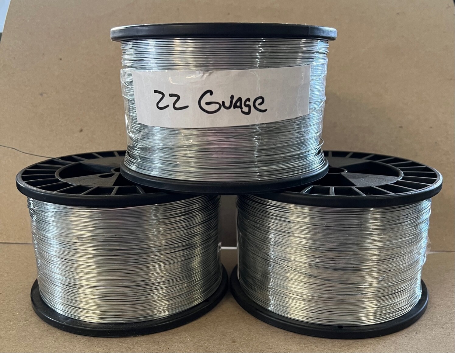 Lot of 3 - 5 Pound Spools Stitching Wire 22 Gauge Galvanized Bindery ...