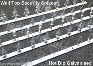 Security Spikes Galv & Black 1 Mtr Long Home Security for Walls & Gates ...