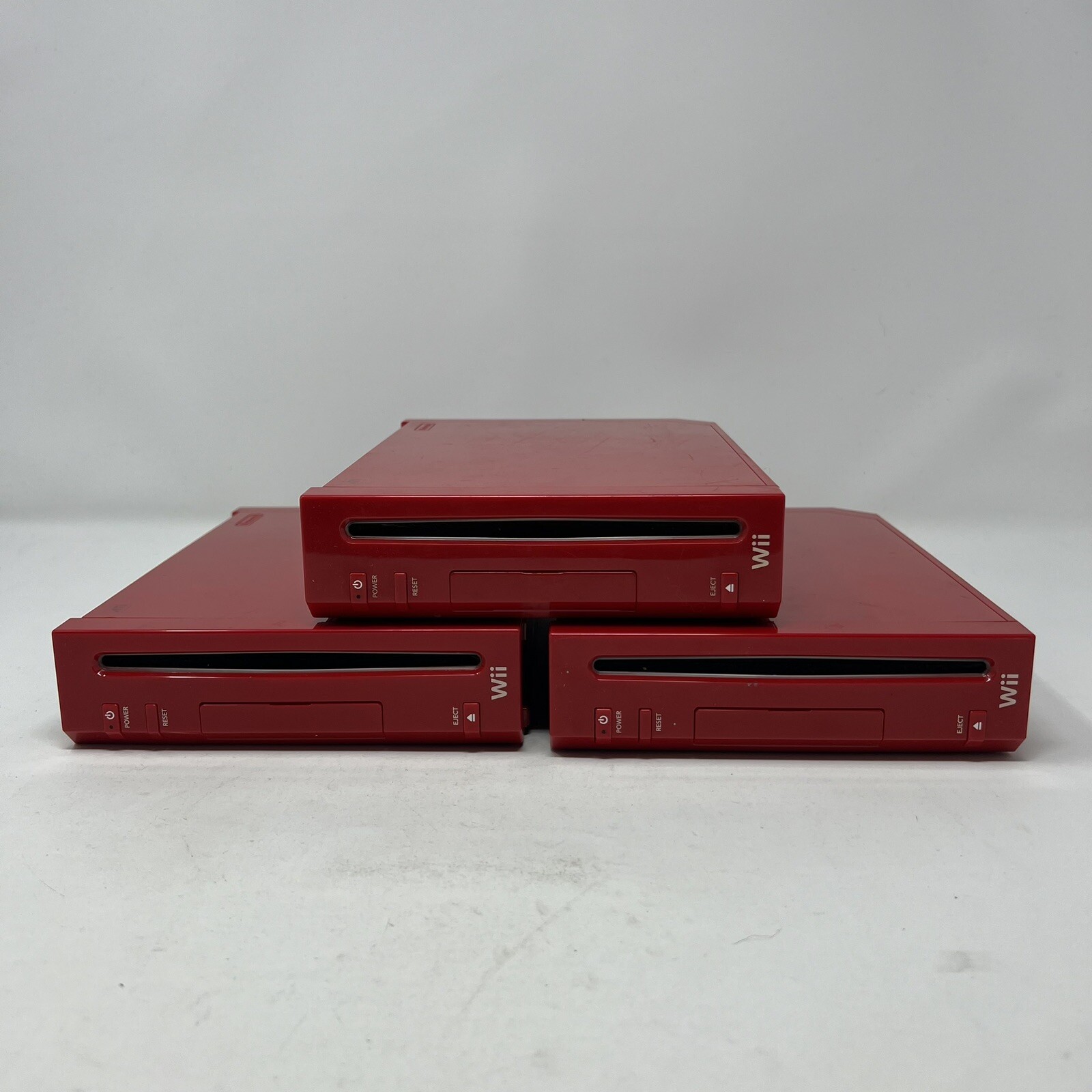 3x Nintendo Wii Consoles Red 25th Anniversary Edition For Parts/Repair ...