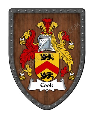 Cook Family Crest Custom Coat of Arms , Hanging Wall Shield SH503P-DG ...