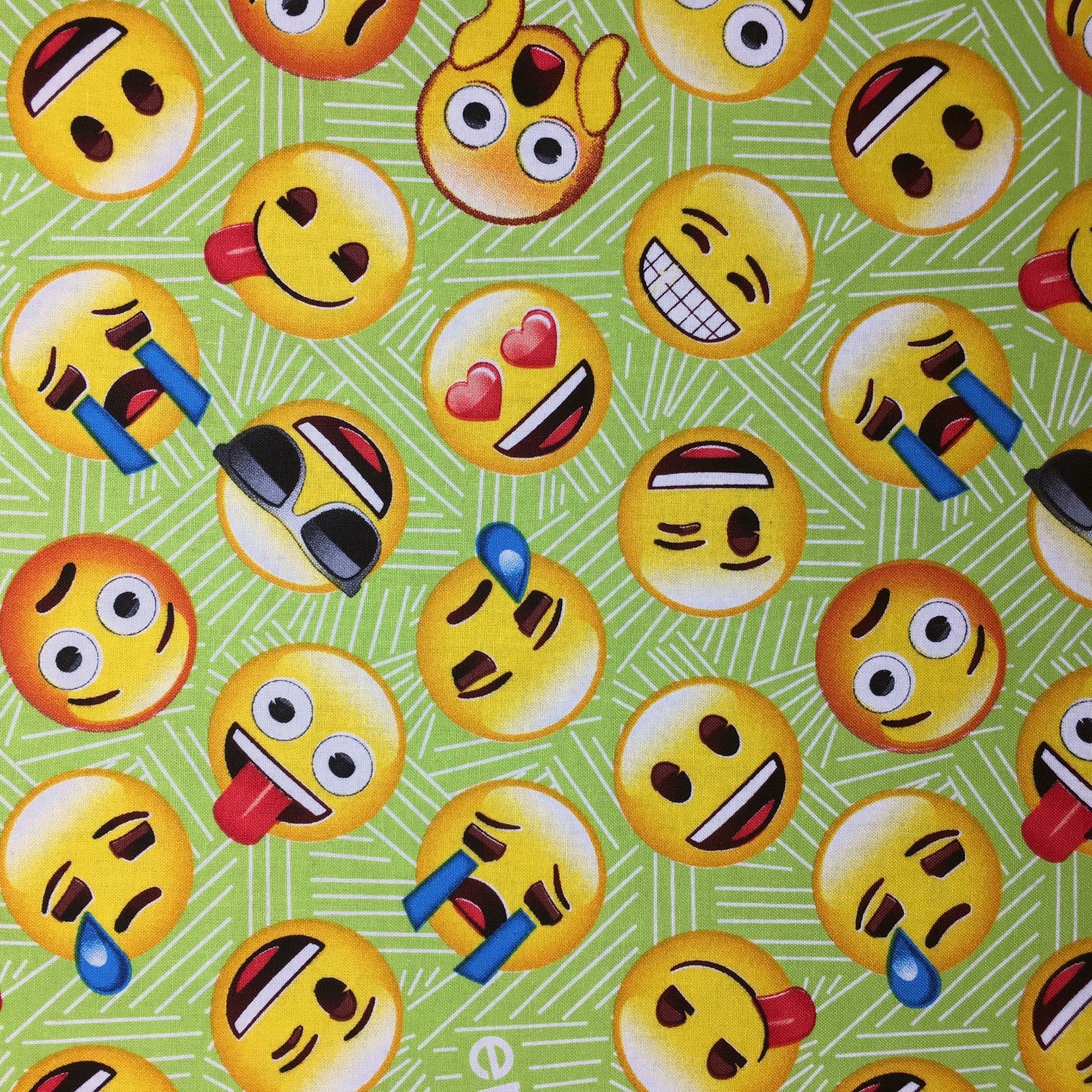 1/2 Meter Multiple Emoji Sewing Quilting Fabrics Emoji Allover *Choose ...