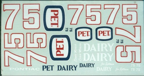 NASCAR DECAL #75 PET DAIRY/RAHMOC RACING 1982-1984 PONTIAC/ BUICK ...