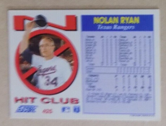 NOLAN RYAN TEXAS RANGERS - NO HIT CLUB - AT 44 THROWS SEVENTH CAREER NO ...