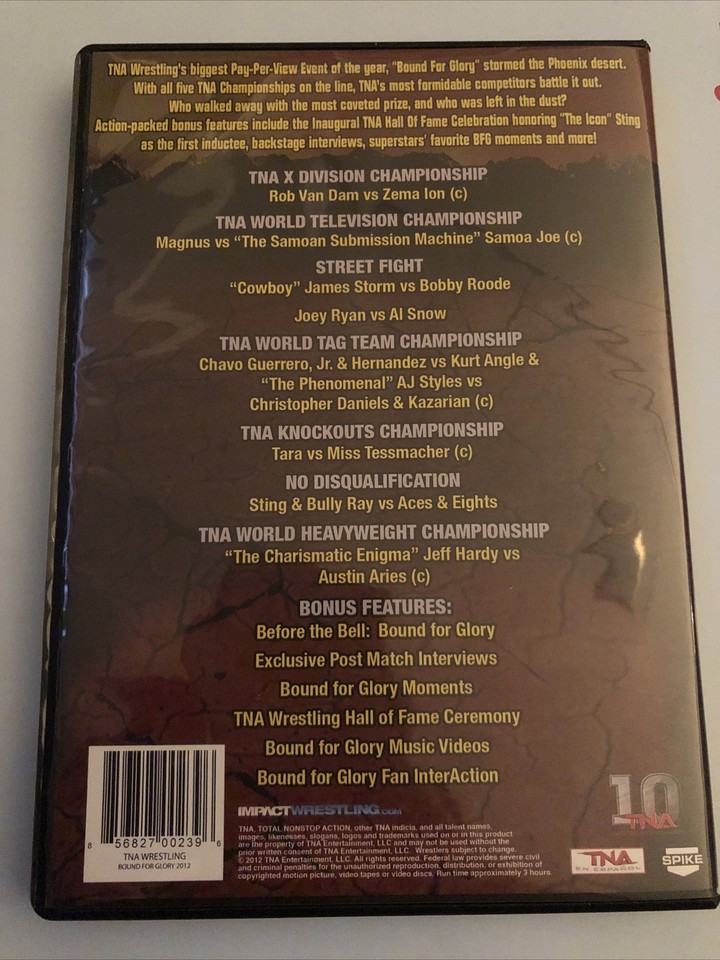 TNA Impact Wrestling Bound for Glory 2012 DVD VERY RARE OOP | eBay