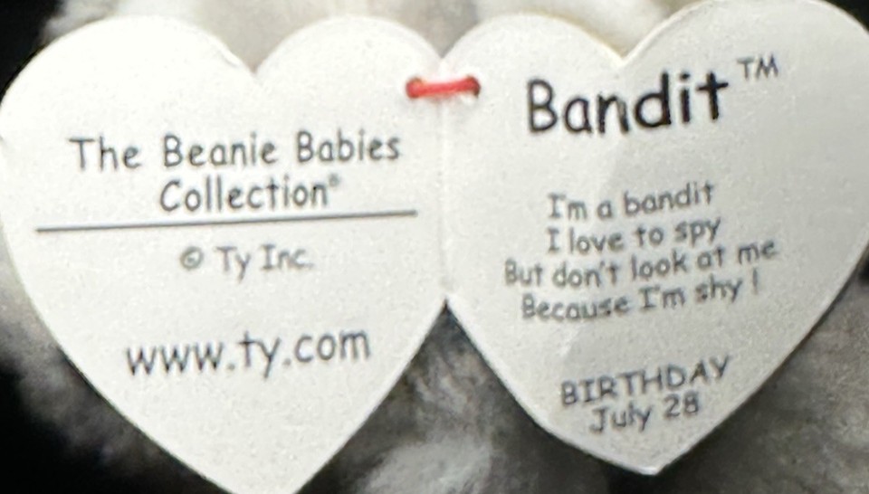 Ty Beanie Boos Bandit Racoon Plush 6” 2016 plush With Original Tag Mint ...