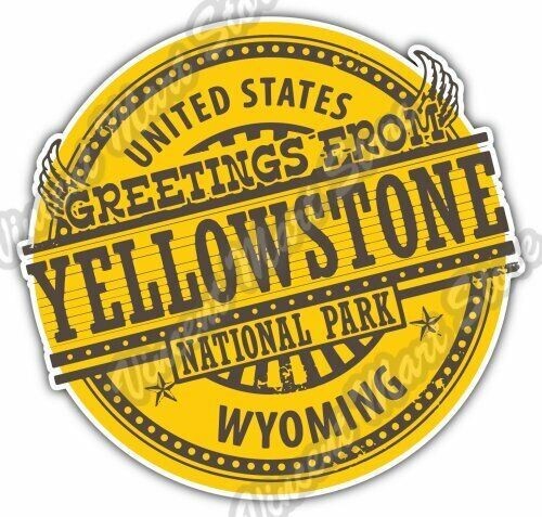 Yellowstone Wyoming National Park Stamp Car Bumper Vinyl Sticker Decal ...