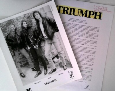 Triumph 1993 Photo Promo Music Press Kit - Polygram Records | eBay