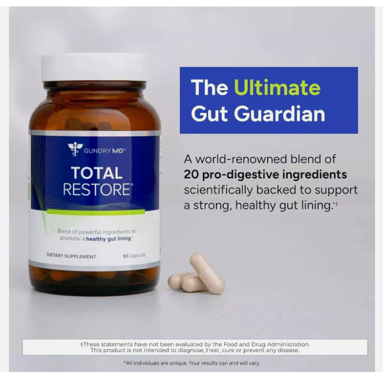 Gundry MD- Total Restore Gut Health and Gut Lining Support Supplement ...