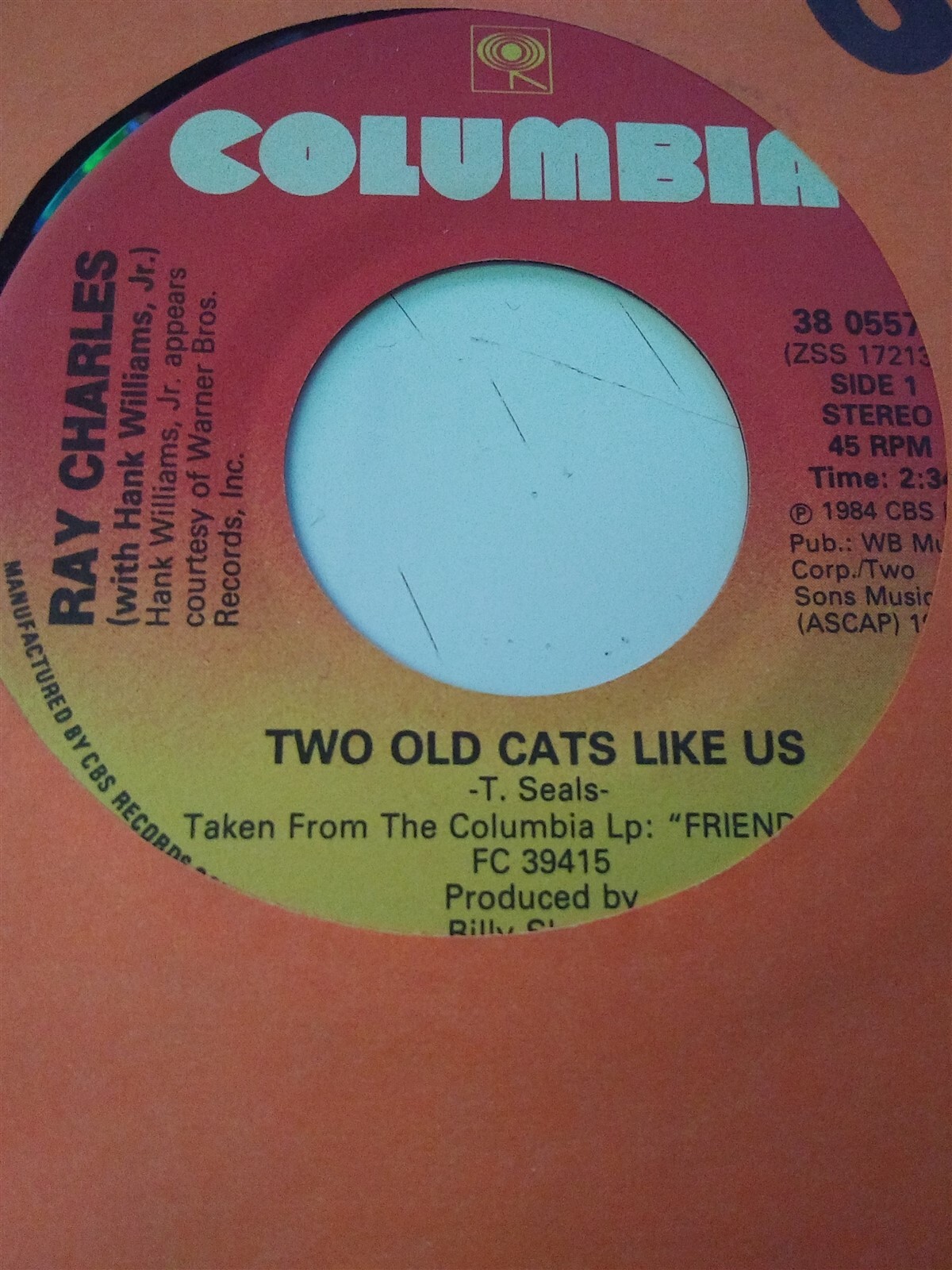 Ray Charles/Hank Williams Jr, Two Old Cats Like Us ~ NM 1984 Columbia ...