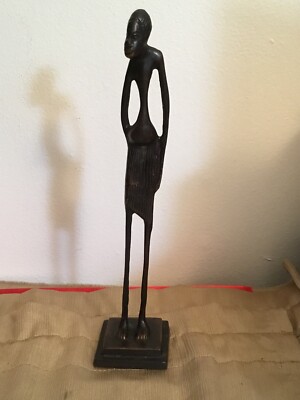 AFRICAN BRONZE TALL MAN STATUE MID-CENTURY MODERN 11 1/2” | eBay