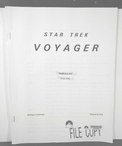Star Trek Voyager Parallax Episode 3 Production 103 Dialogue Continuity ...
