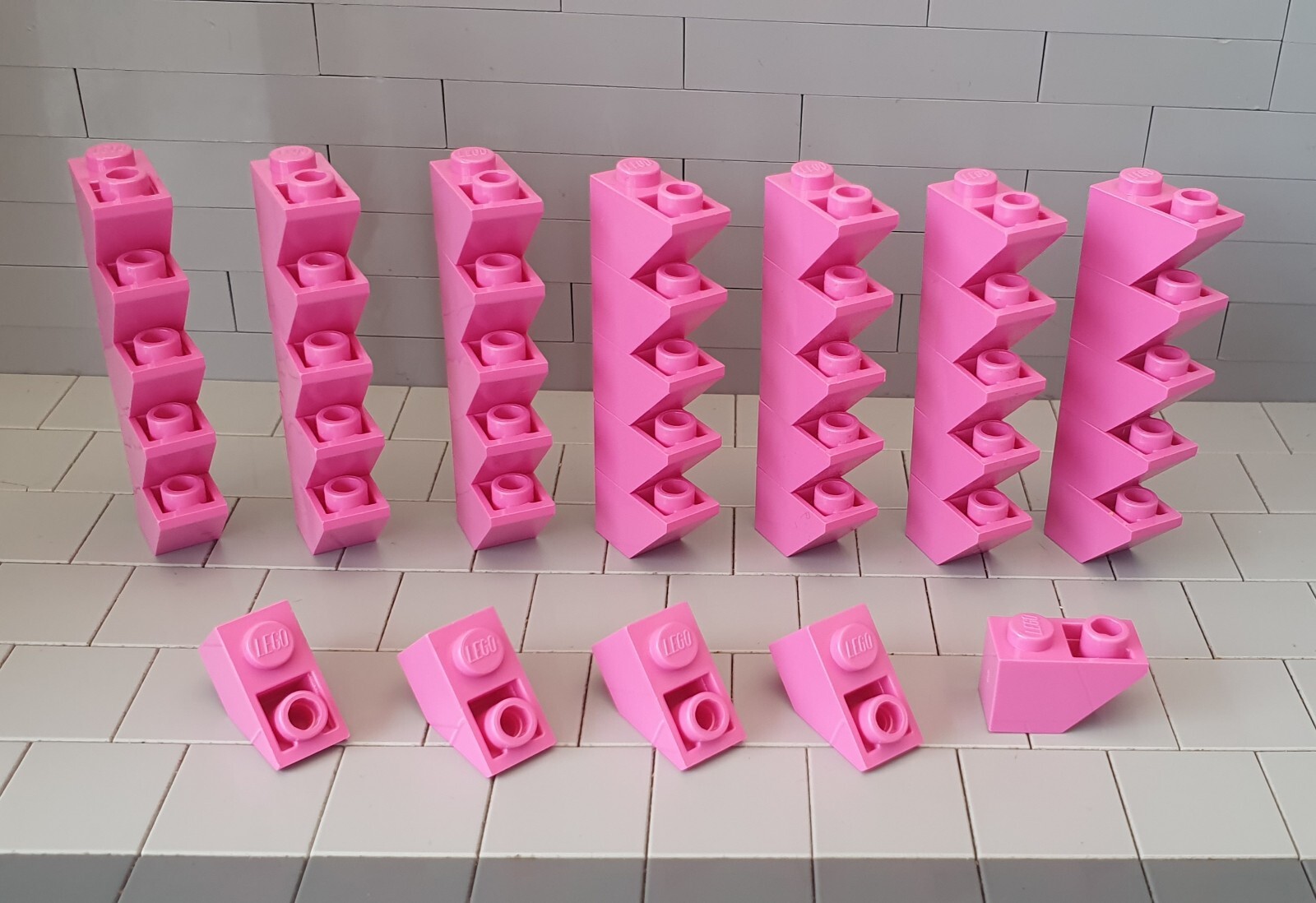 LEGO 40 Dark Pink 1x2 Inverted Slope Bricks Genuine and Unused | eBay UK