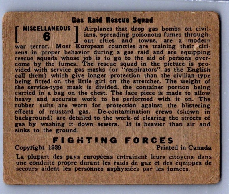 1939 V276 O-Pee-Chee Fighting Forces #6 Gas Raid Rescue Squad | eBay