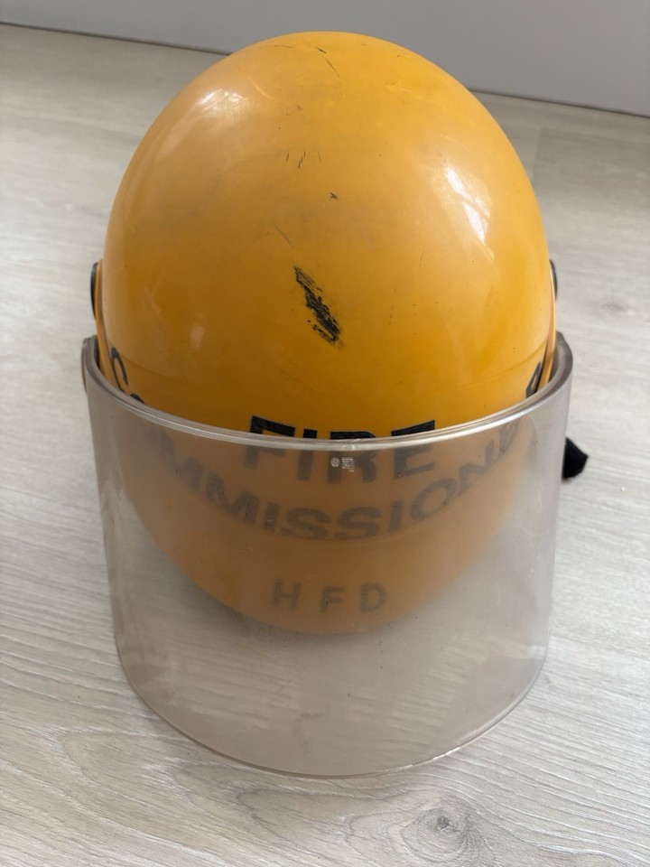 Federal Signal Corp. Fire Commissioner Helmet HFD Yellow w/ Face Shield ...