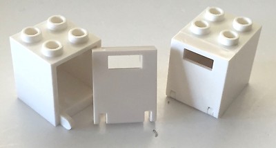 *NEW* 4 Sets Lego Container WHITE 2x2x2 and WHITE Door with Slot 4345 ...