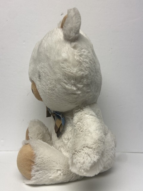 Hallmark Basil The Bear Teddy Plush Stuffed Animal Plaid Bow Tie White ...