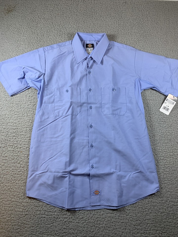 NEW Dickies Men's Button Up Short Sleeve Vented Work Shirt Pockets ...