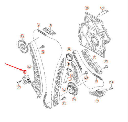 NEW AUDI A1 8X TIMING CHAIN TENSIONER 06K109467P OEM | eBay