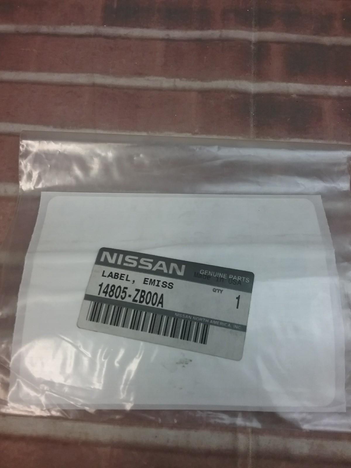 Genuine Nissan Emission Label 14805-ZB00A | eBay