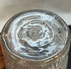 ANTIQUE Pressed CUT Glass LiquorWine HANDLED Jug QUILTED DIAMOND & FAN ...
