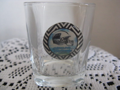 1" Bottle Cap Image Shot Glass ~ Handcrafted ~ **Gift Idea ~ Panthers ...