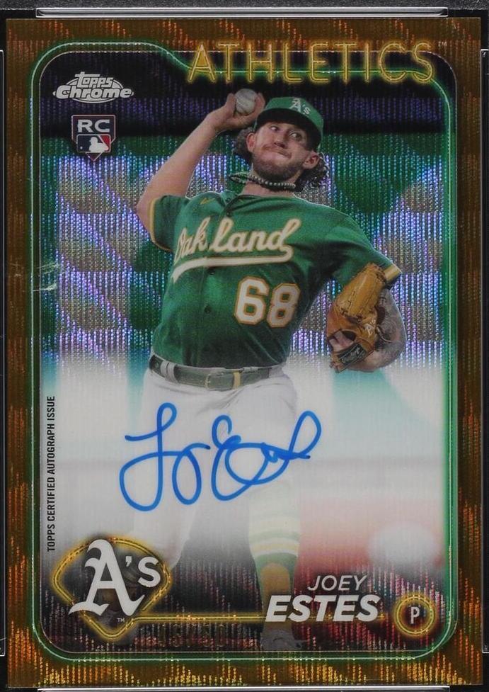 2024 Topps Chrome - Rookie Autographs Joey Estes #RA-JES Gold Wave ...