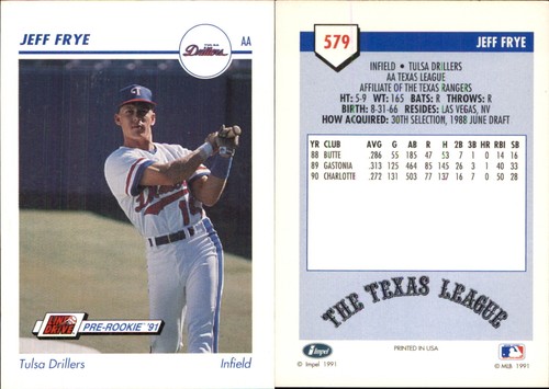 Jeff Frye 1991 Line Drive AA #579 RC Card FREE SHIP *AutographDen* | eBay