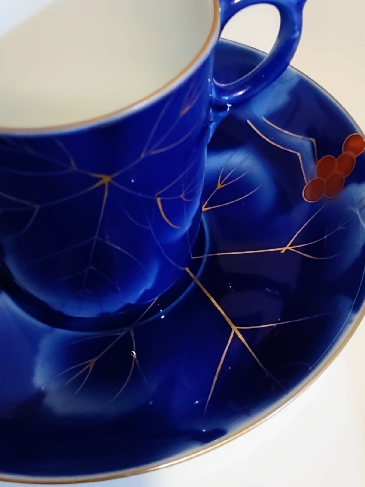 Cobalt Blue Grapes Decoration Japanese Bone China set Fukagawa Seiji ...