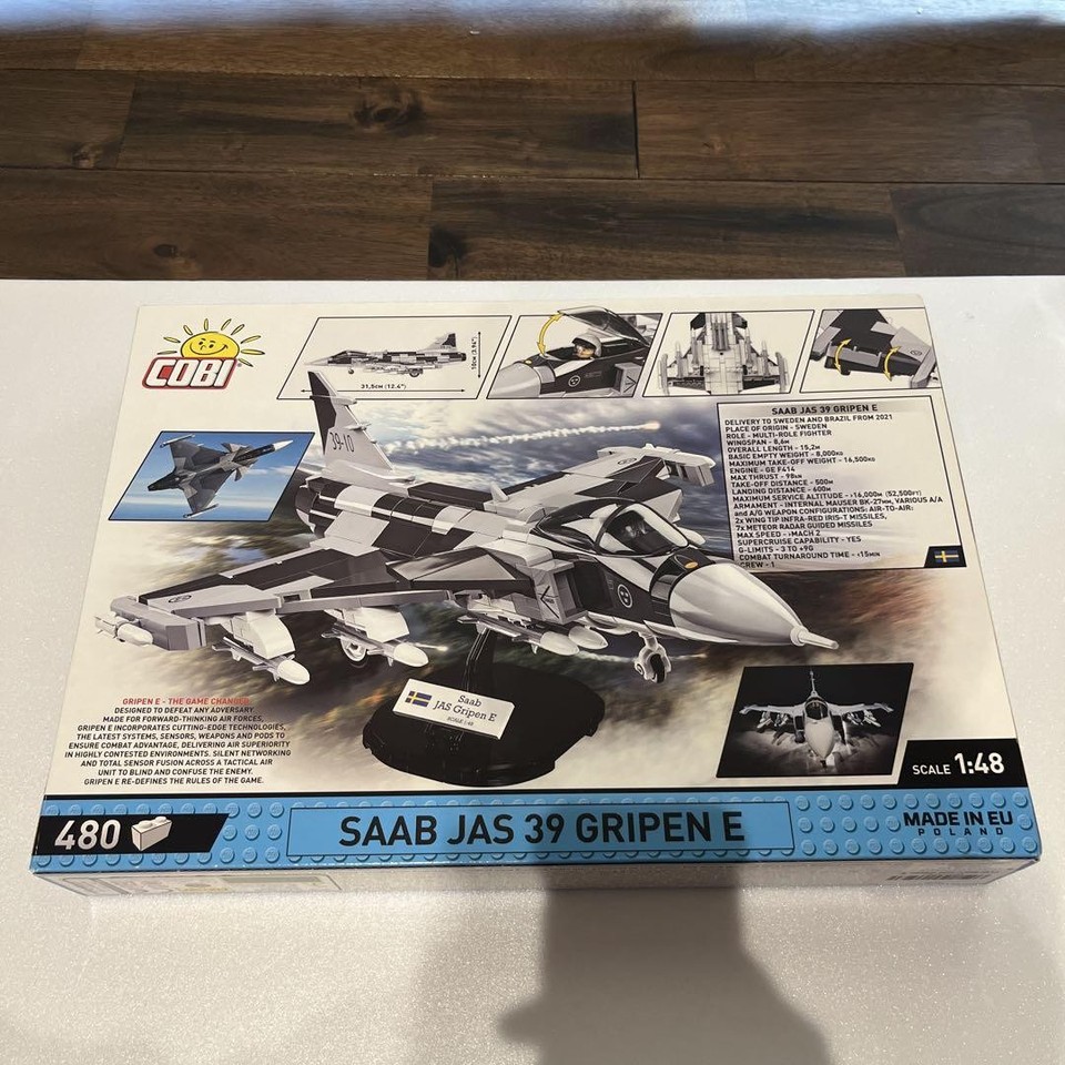 Cobi Saab JAS 39 Gripen E Model Kit 1:48 Scale 480 Parts Military EED ...