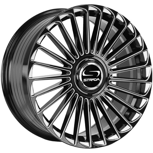 Strada SF68 Martello 22x9 5x112/5x115 +30mm Black/Milled Wheel Rim 22 ...