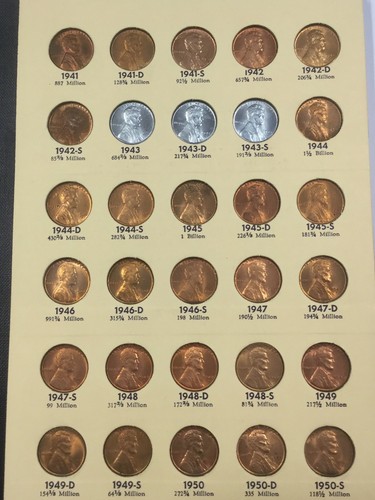 1941-1961 Lincoln Cent Penny Uncirculated Red Set 58 Coins Total | eBay
