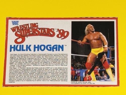 WWF LJN HULK HOGAN BLACK CARD - WWF LJN HULK HOGAN BIO CARD - VINTAGE ...