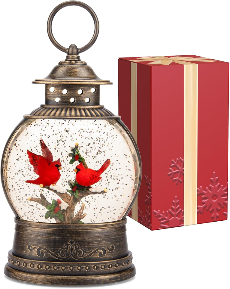 Christmas Snow Globes Cardinal Gift, Light up Musical Snow Globe ...