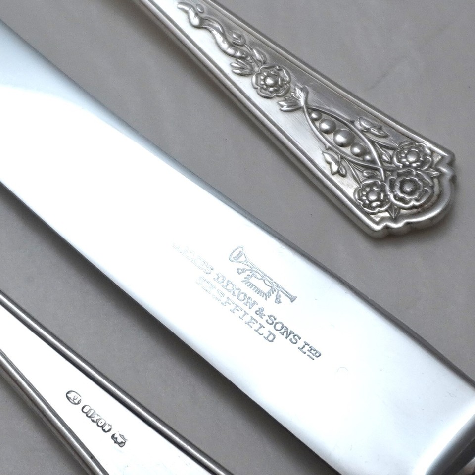 ROYAL YORK Design James Dixon & Sons Silver Service Cutlery Eight Table ...